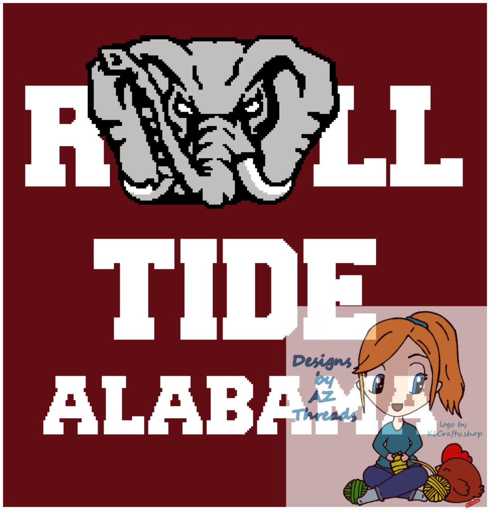 Roll Tide Alabama Graph and Written 240×250 – Teach Me Graphghan