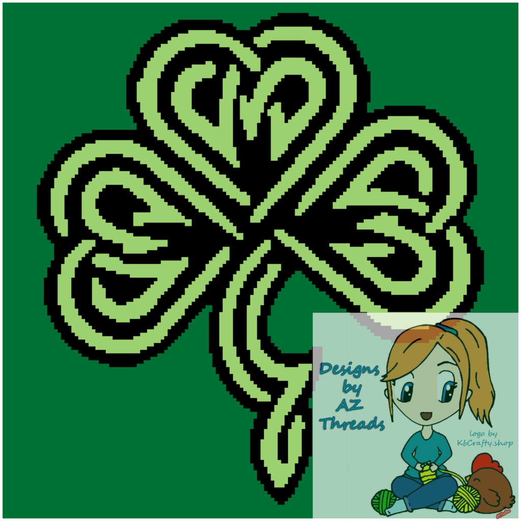 Celtic Shamrock Graph and Written 150×150 – Teach Me Graphghan
